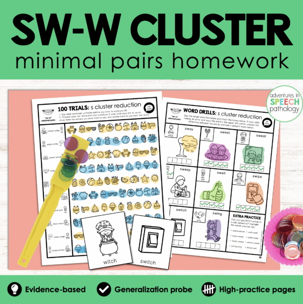 S Blend Cluster Reduction Homework: SW-W Pairs