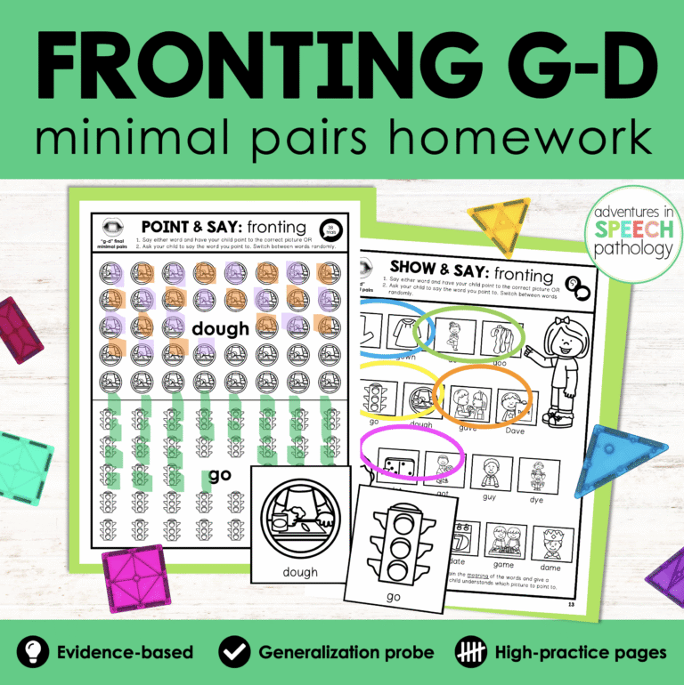 G-D Initial Minimal Pairs for Speech Therapy