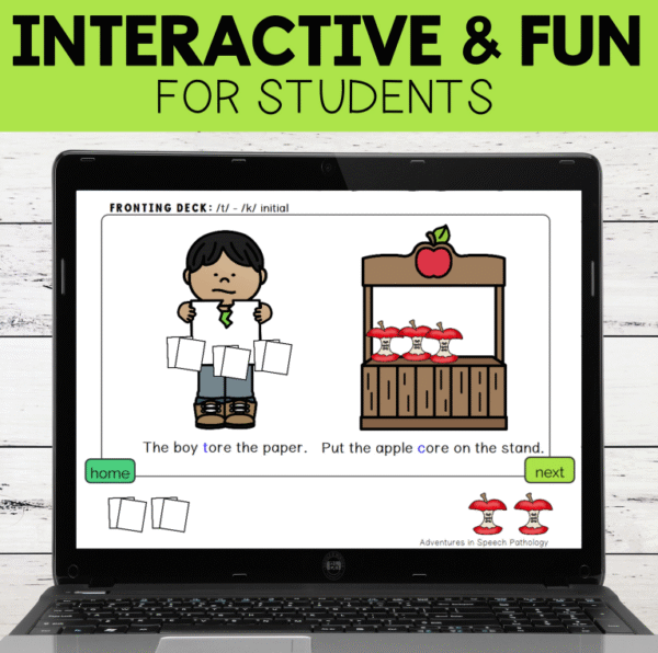 Engaging Fronting Minimal Pairs | Boom Cards for Therapy