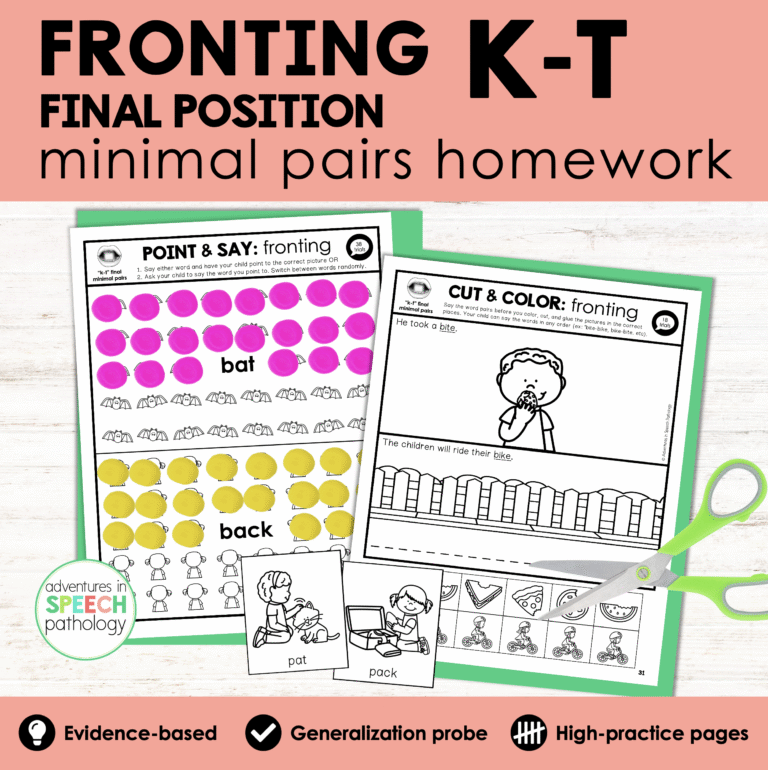 K-T Final Words: Minimal Pairs Speech Therapy