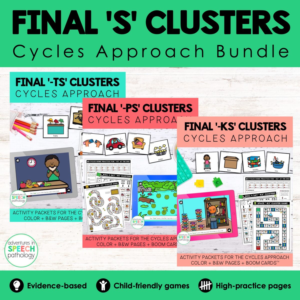 S Clusters Cycles Bundle: Therapy Tools & Games