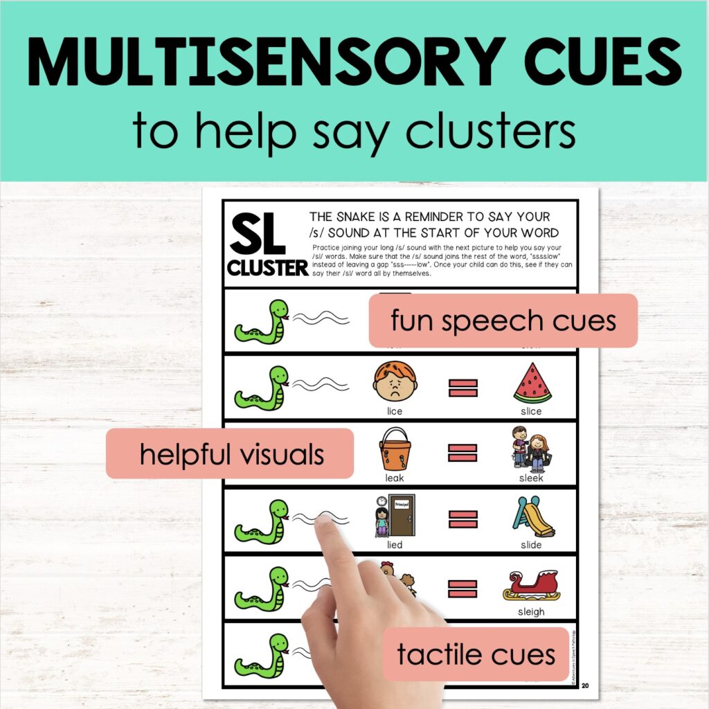 Cluster Reduction Help Sheets for Speech Therapy