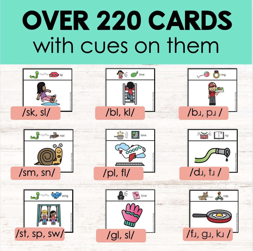 Cluster Reduction Help Sheets for Speech Therapy