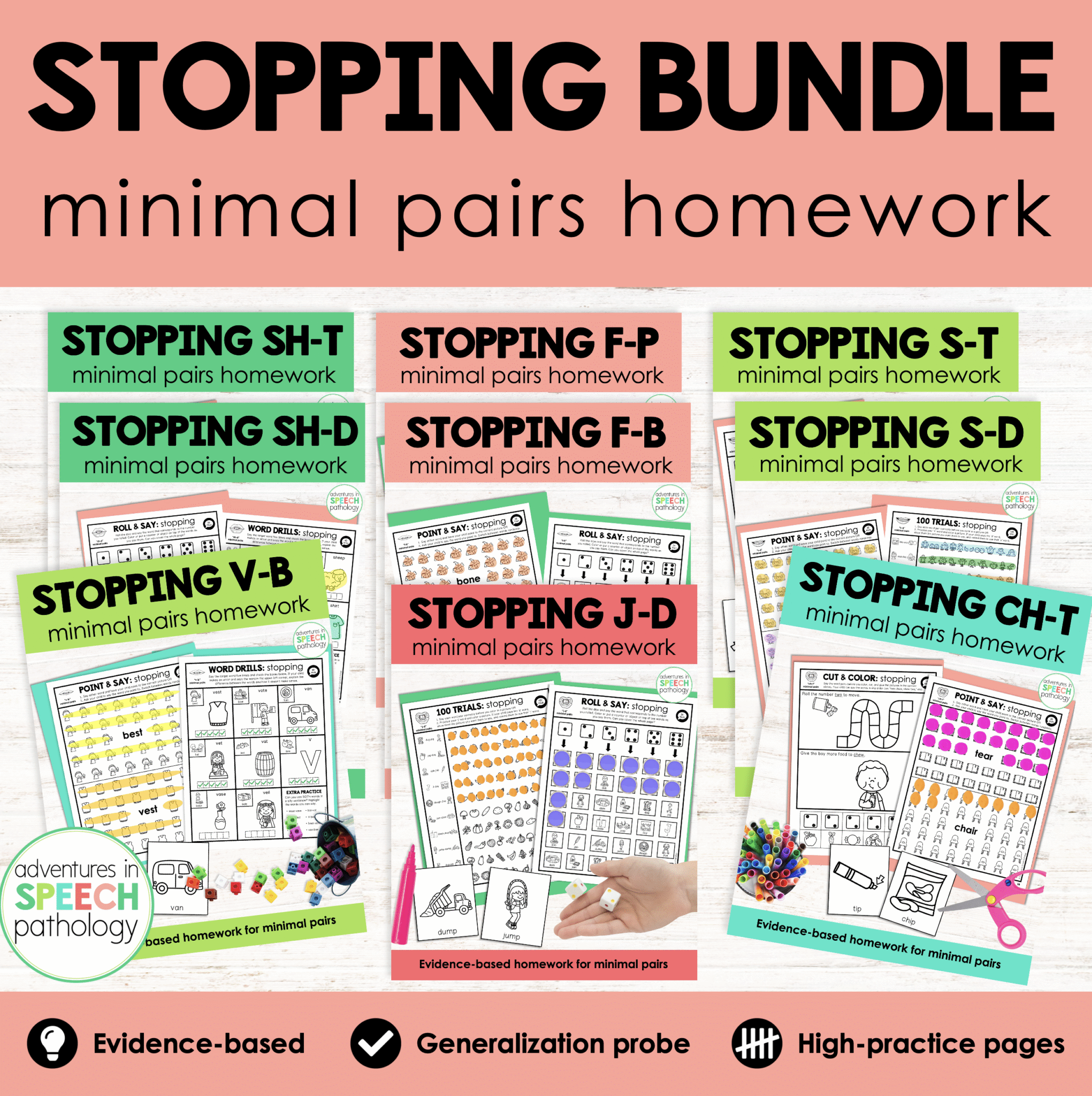 Minimal Pairs Stopping Bundle | Speech Therapy