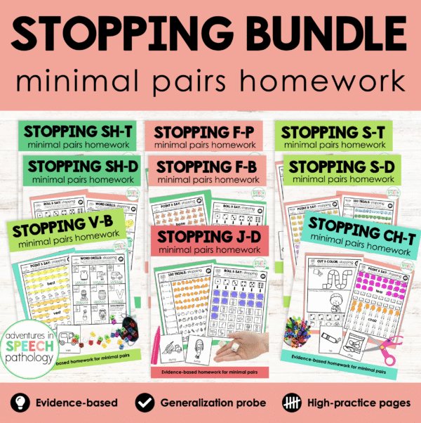 Minimal Pairs Stopping Bundle | Speech Therapy