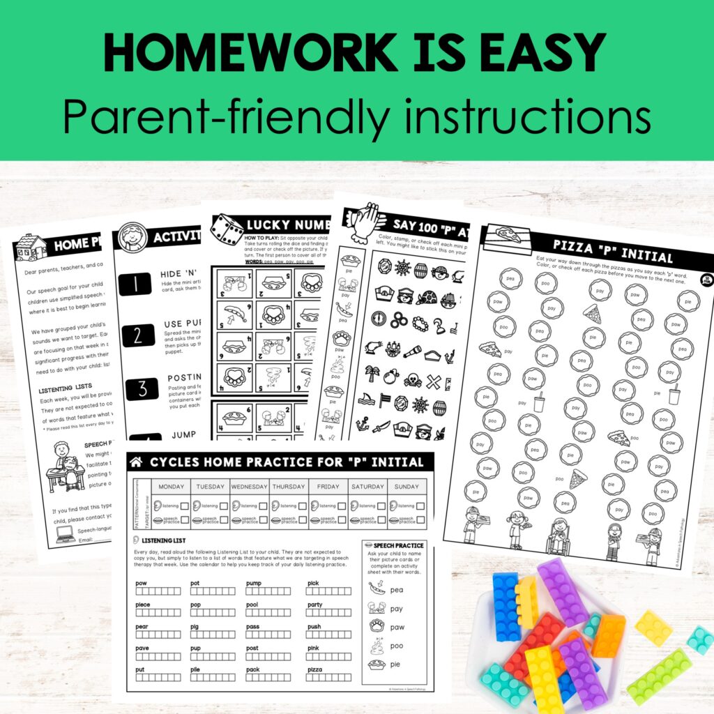 P Initial Consonant Deletion Homework Activities for Cycles Approach ...