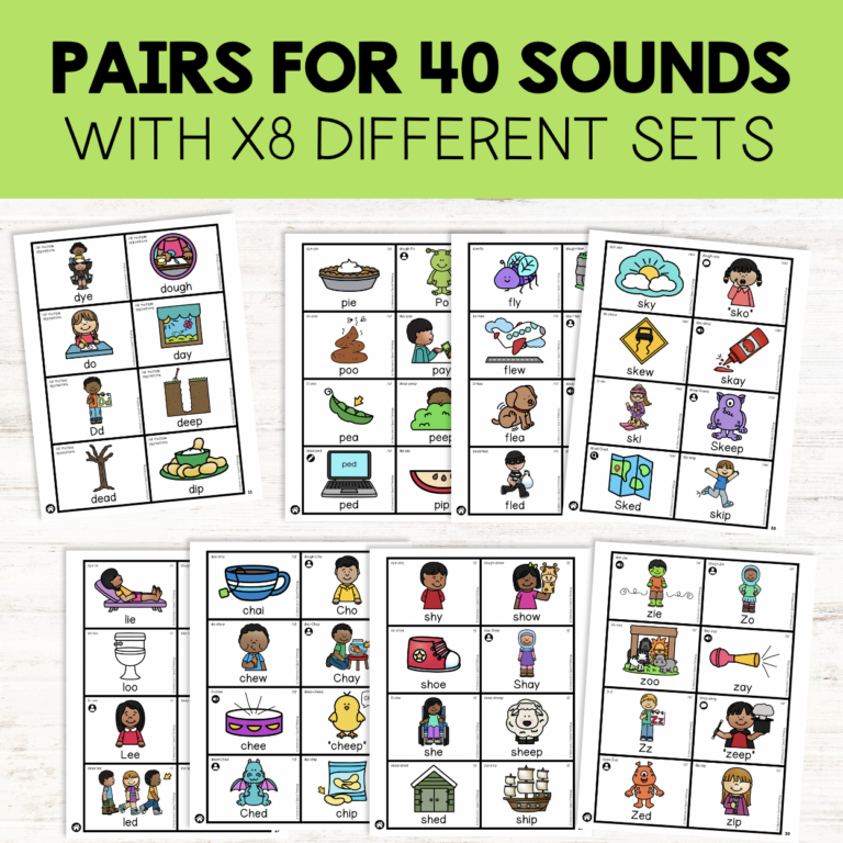 Multiple Oppositions Cards for /d/ Speech Therapy