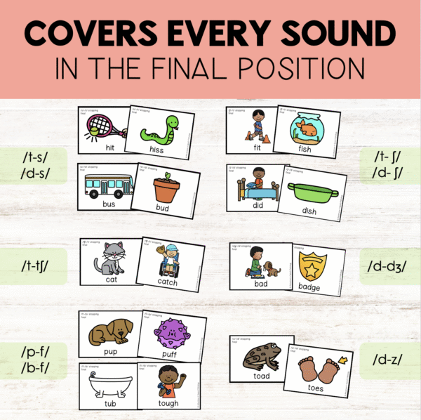 Final Position Minimal Pair Therapy Cards