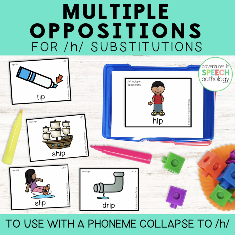 Multiple Oppositions Cards for /h/ Speech Therapy