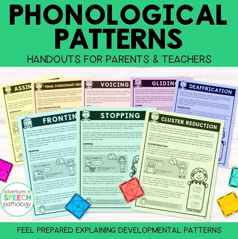Phonological Patterns: Parent & Teacher Handouts
