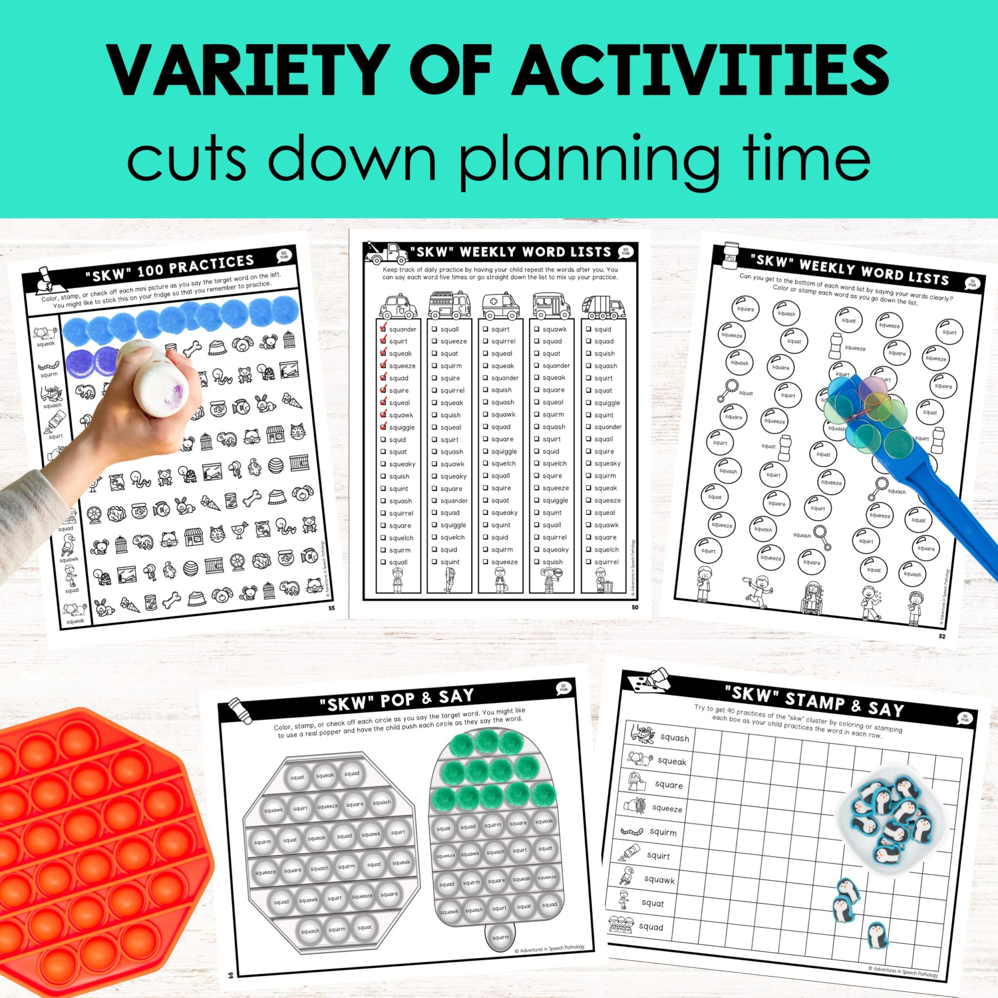 Skw Cluster Therapy Printables & Products
