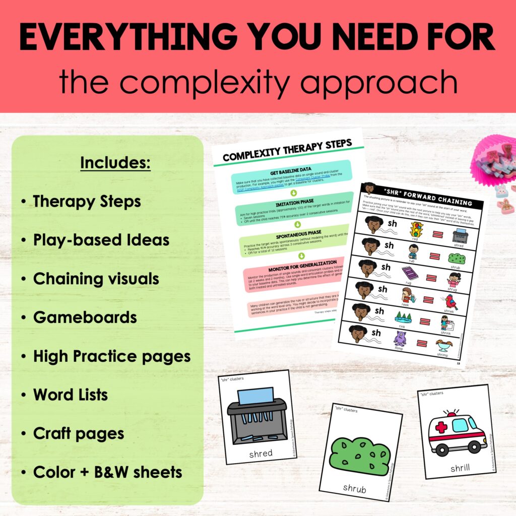 Complexity Approach Shr Cluster Therapy Activities Bundle