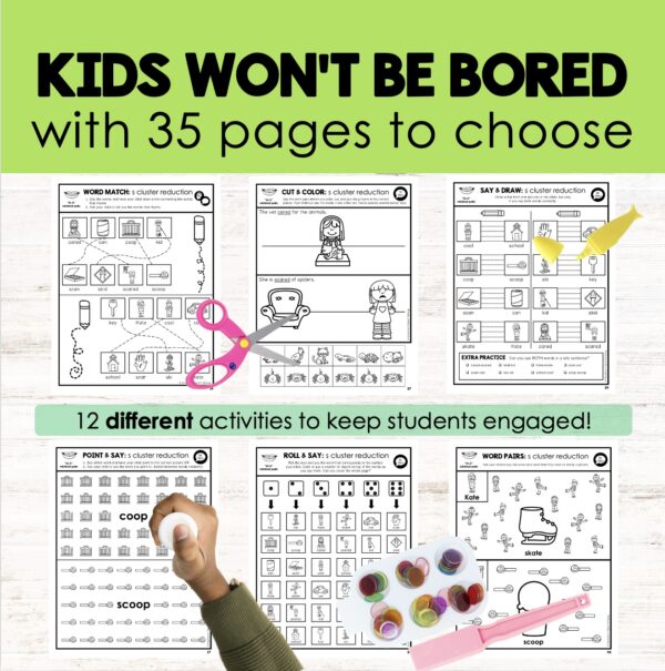 S Blend Cluster Reduction Homework | Speech Therapy