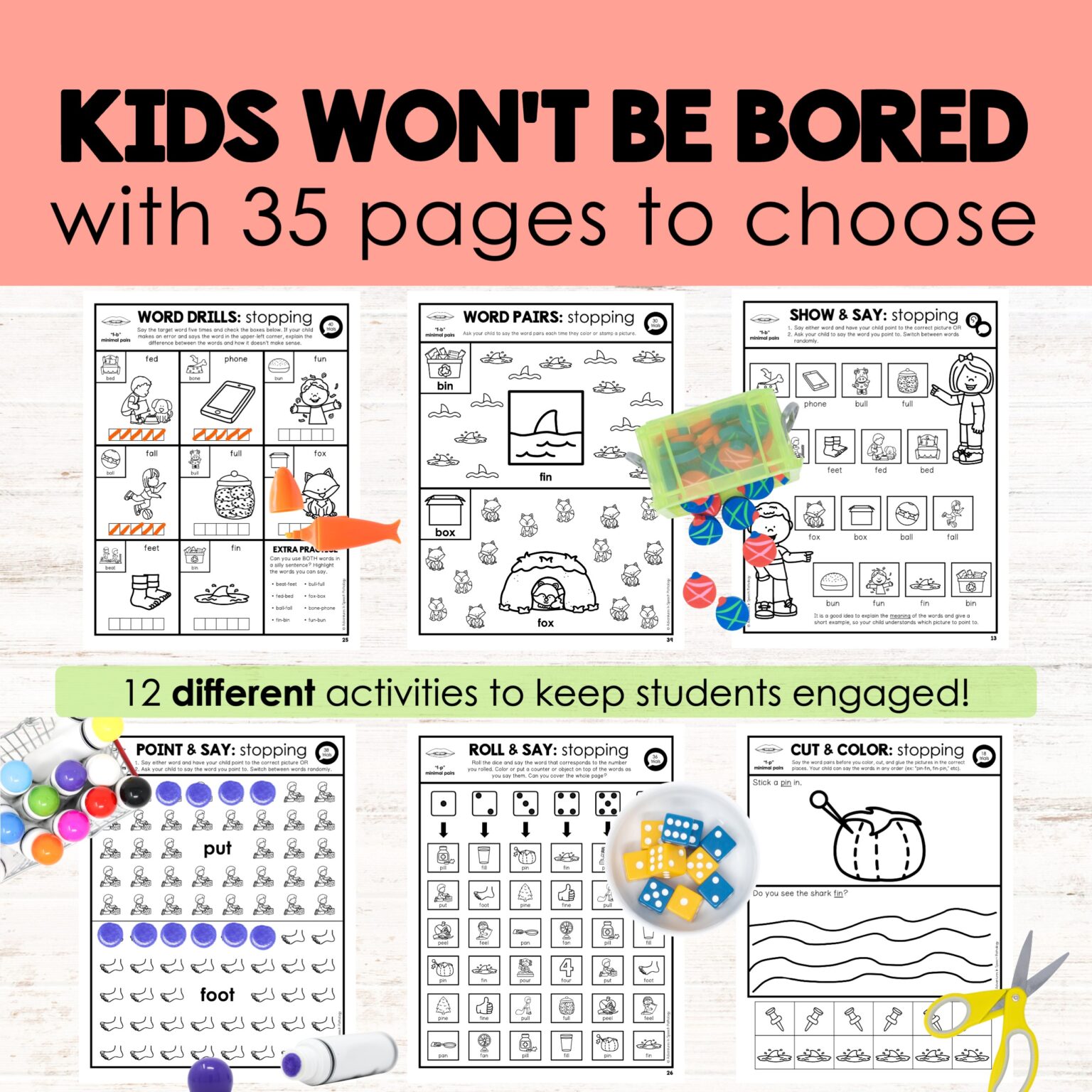 F Sound Minimal Pairs Homework for Speech Therapy