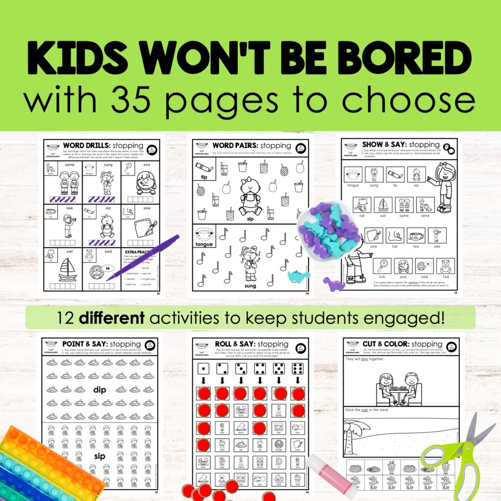 S Sound Minimal Pairs Homework for Speech Therapy