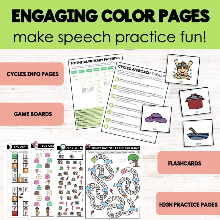 Cycles Approach: Complete Homework Activities Bundle for Speech Therapy ...