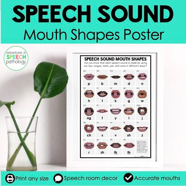Speech Sound Mouth Shapes Poster for Articulation