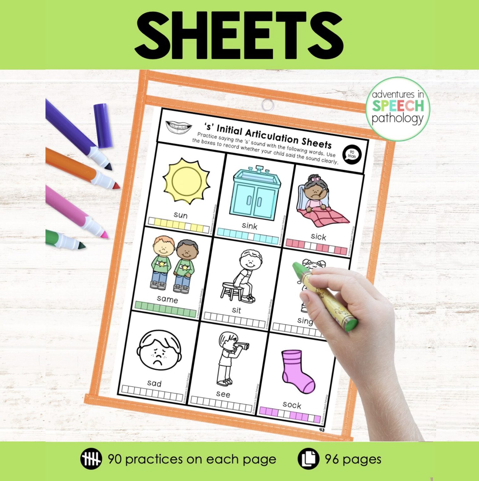 Speech Therapy Articulation Cards & Sheets