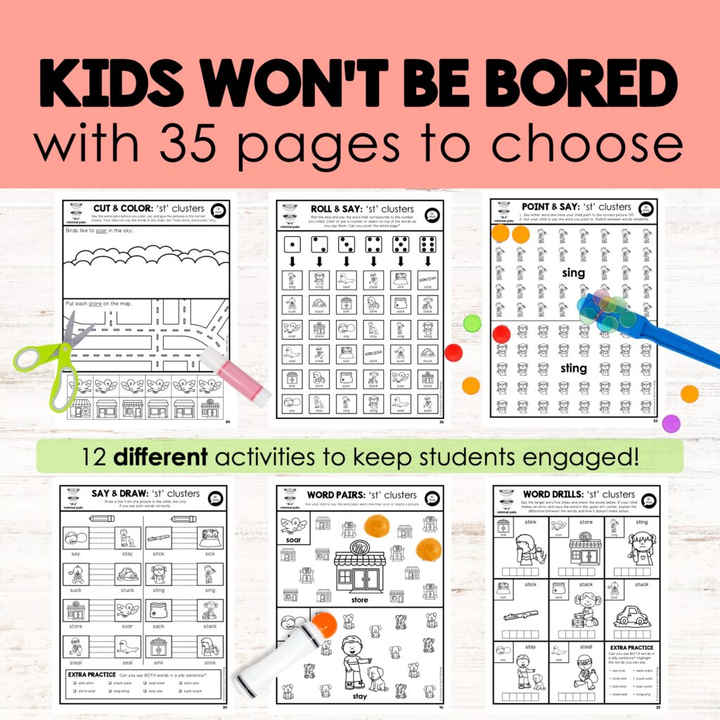 S Blend Cluster Reduction to 's' Minimal Pairs Homework – BUNDLE ...