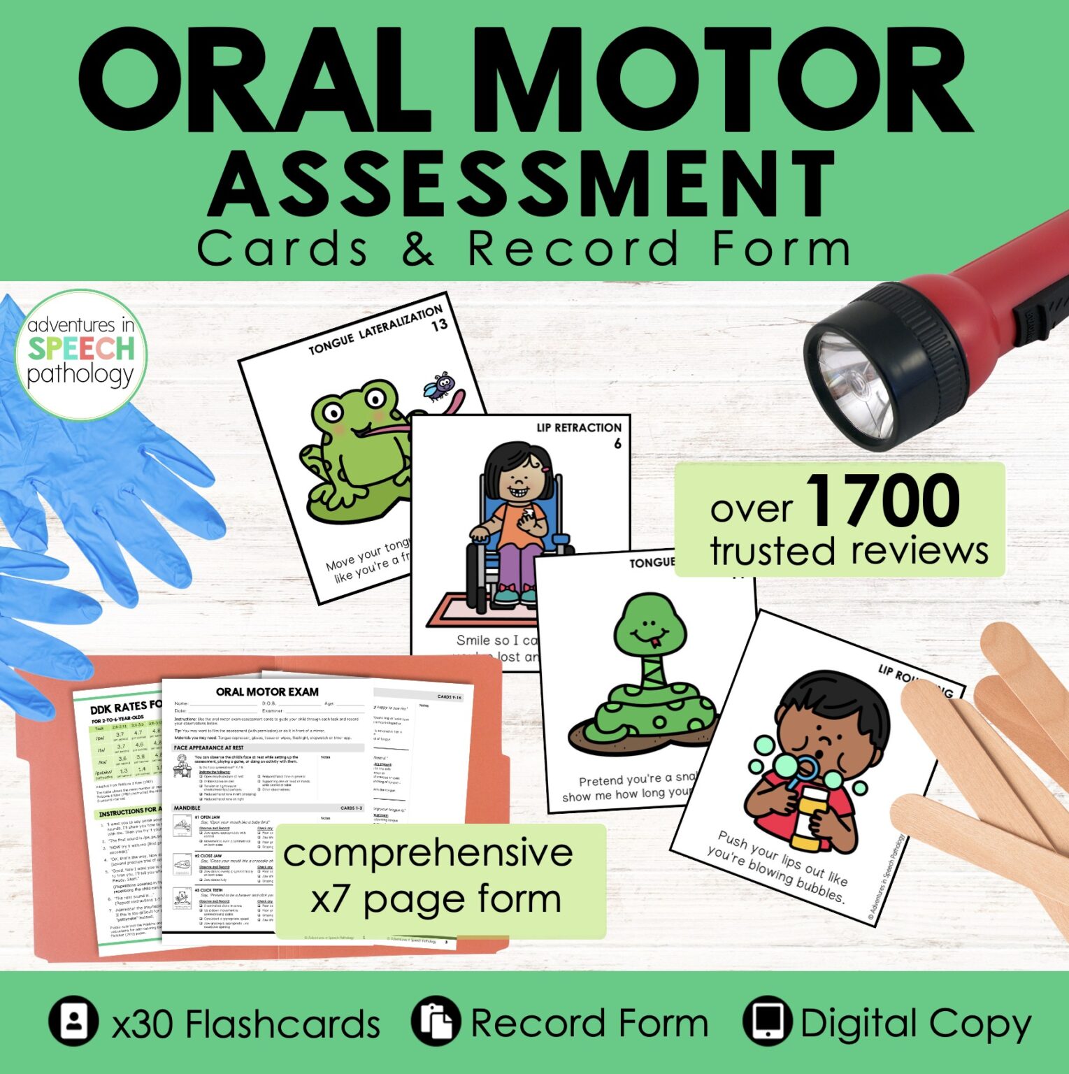 Oral Motor Exam Cards - Therapy Tools & Products